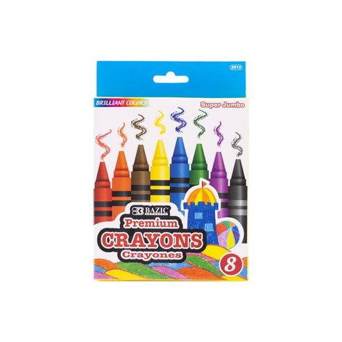 BAZIC Premium Super Jumbo Crayons (8/Pack) - The Up Shop – Very ...