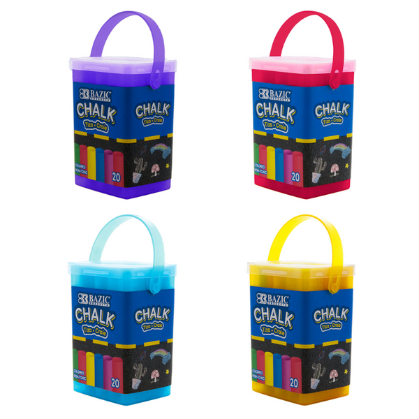 BAZIC 20pc Coloured Chalk Bucket - The Up Shop – Very Exciting Things Ltd.