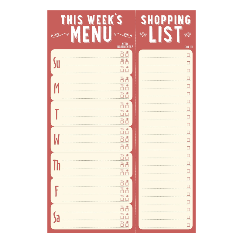 Peter Pauper This Week's Menu Note Pad - The Up Shop – Very Exciting ...