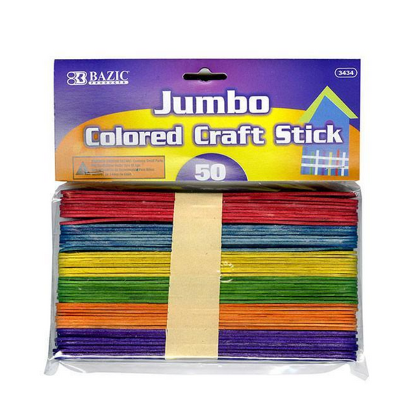 BAZIC Jumbo Colored Craft Stick (50/Pack) - The Up Shop – Very Exciting ...