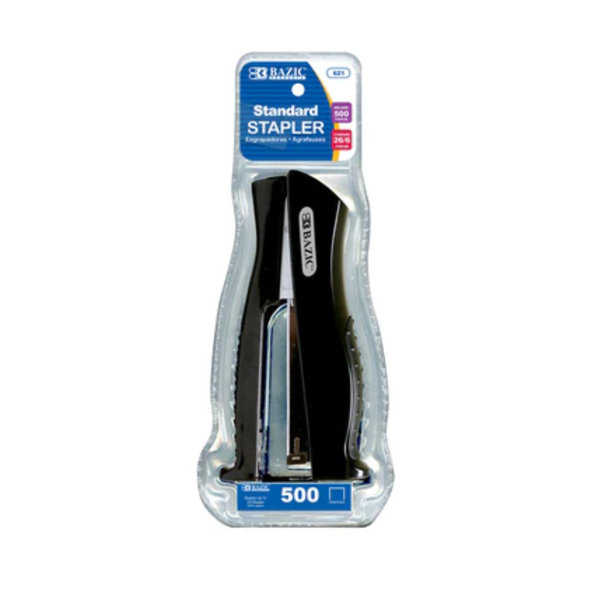 BAZIC Standard (26/6) Stand-Up Full Strip Stapler with 500 Staples ...