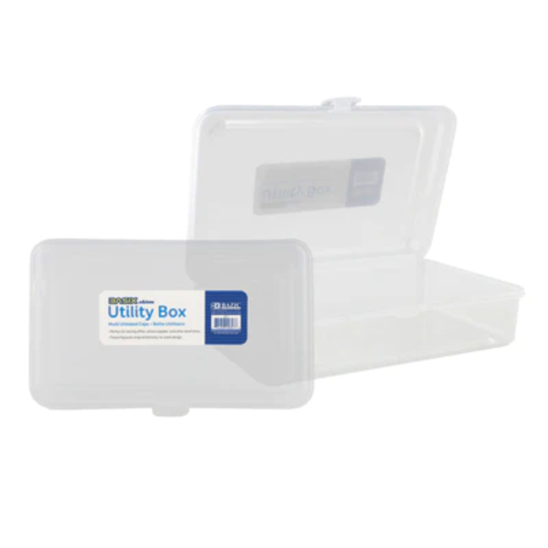 BAZIC Basix Clear Plastic Multipurpose Utility Box / Pencil Case - The ...