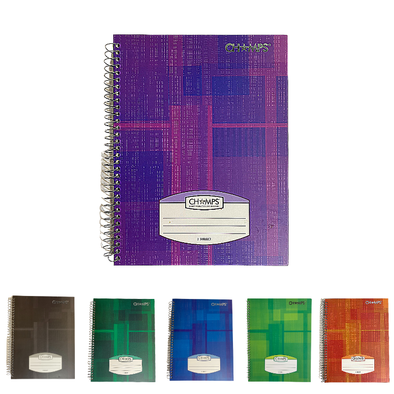Champs Hard Cover 3 Subject Spiral Notebook - 10½ x 8¾ - The Up Shop ...