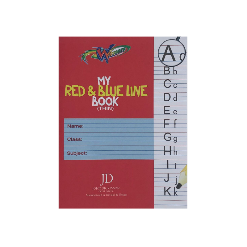 Winners Exercise Book - Red & Blue Line (Thin) - 6.25" x 8" - 28shts ...